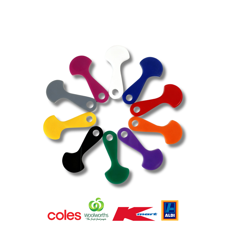 Trolley Coin Keychains Australia | Reusable Shopping Trolley Tokens